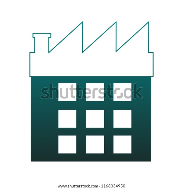 Factory Building Symbol Blue Lines Stock Vector (Royalty Free ...