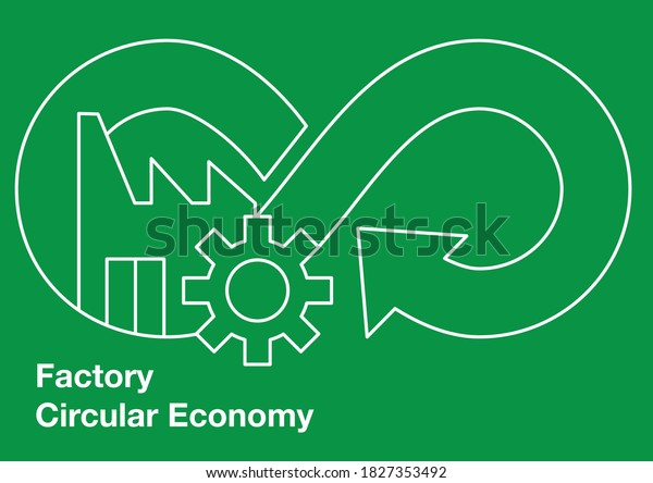 Factory Circular Economy Linear Style Stock Vector (Royalty Free ...