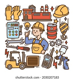 Factory Doodle Illustration Isolated Background Stock Vector (Royalty ...