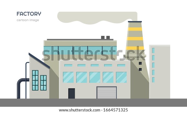 Factory Exterior Isolated Industrial Image Cartoon Stock Vector ...