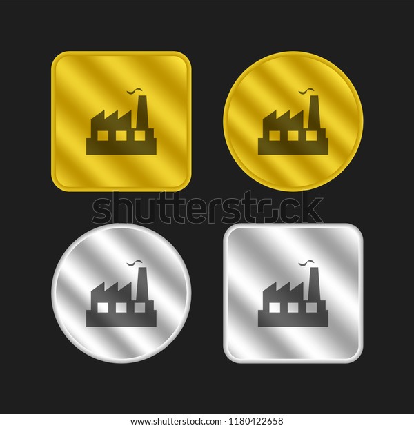 Factory Gold Silver Metallic Coin Logo Stock Vector (Royalty Free ...