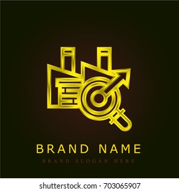Factory Golden Metallic Logo Stock Vector (Royalty Free) 703065907 ...