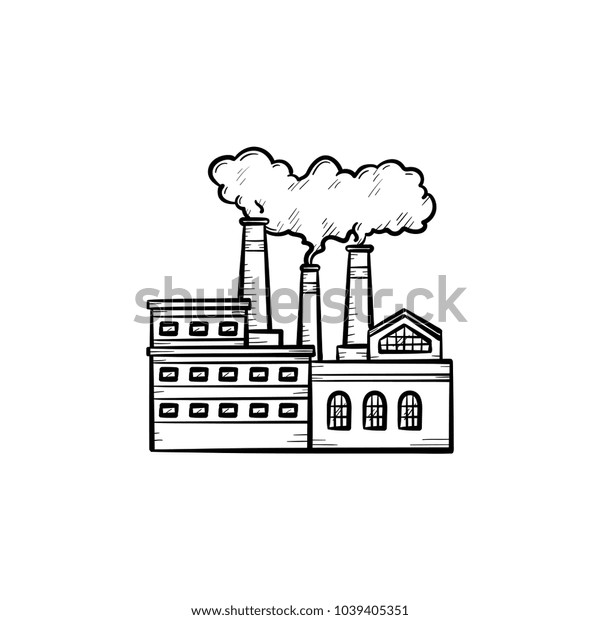 Factory Hand Drawn Outline Doodle Icon Stock Vector (Royalty Free ...
