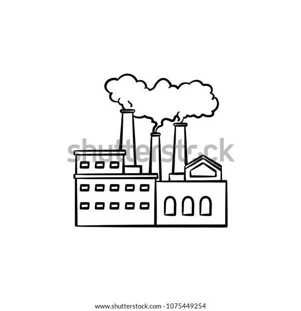 Factory Hand Drawn Outline Doodle Icon Stock Vector (Royalty Free ...