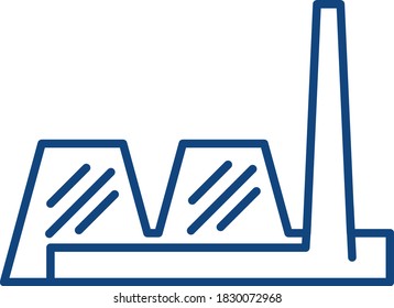 Factory Icon Blue Isolated On White Stock Vector (Royalty Free ...