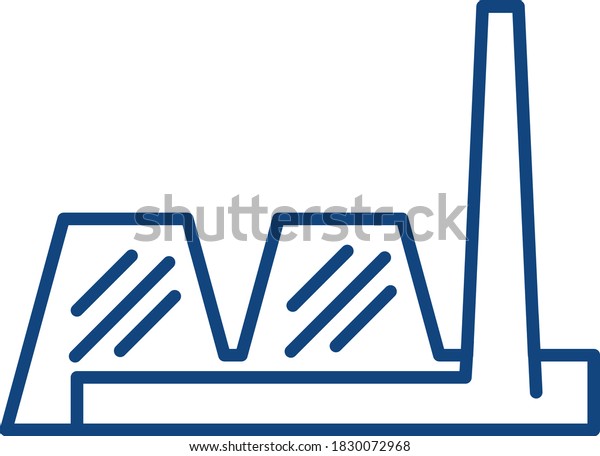 Factory Icon Blue Isolated On White Stock Vector (Royalty Free ...