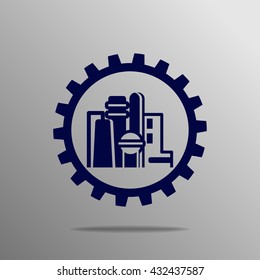 Factory Icon Blue On Gray Background: vector de stock (libre de ...
