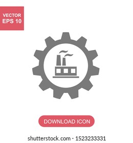 Factory Icon Flat Style On White Stock Vector (Royalty Free) 1523233331 ...
