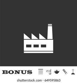 Factory Icon Flat Simple White Pictogram Stock Illustration 704345344