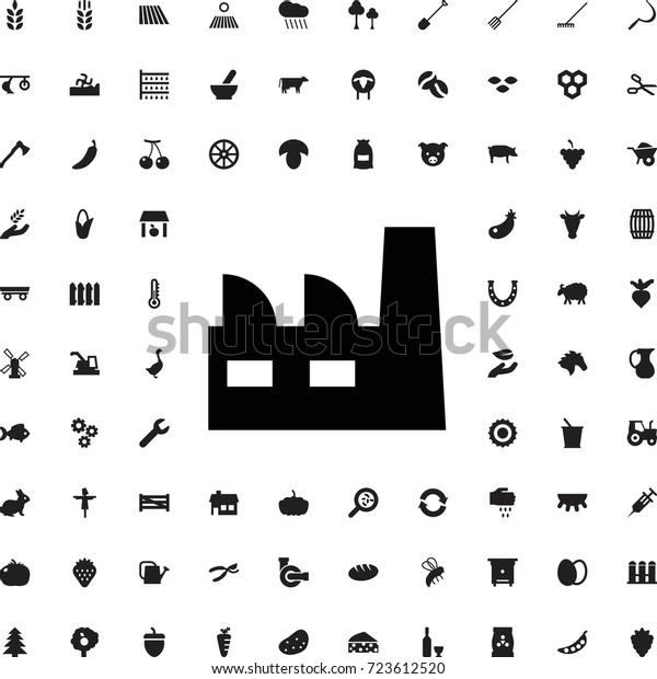 Factory Icon Set Filled Agriculture Icons Stock Vector (Royalty Free ...