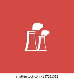 Factory Icon Sign Design Red Background Stock Vector (Royalty Free ...