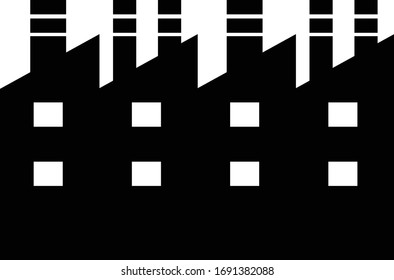 Factory Icon Symbol Black Logo Industrial Stock Vector (Royalty Free ...