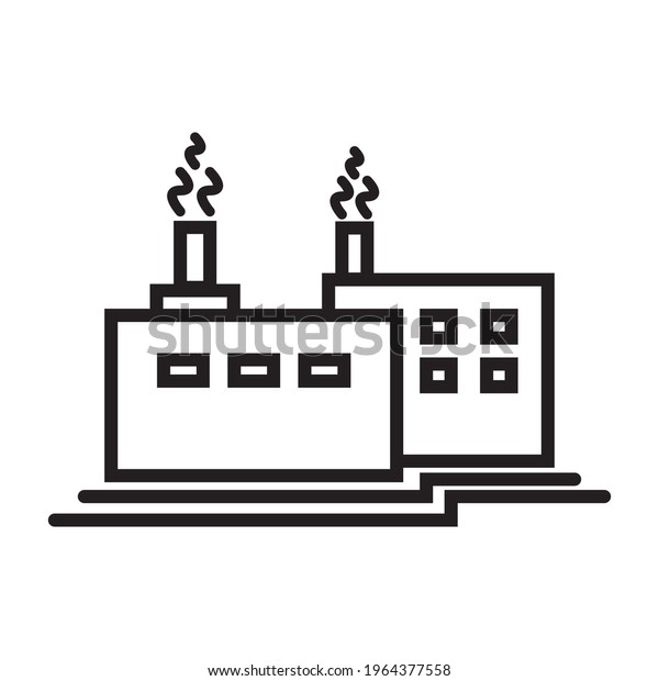 Factory Icon Vector Industrial Building Pictogram Stock Vector (Royalty ...