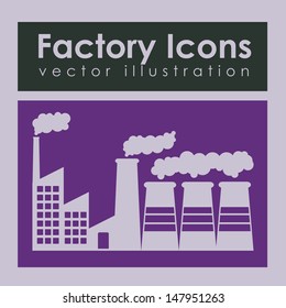 Factory Icons Over Purple Background Vector Stock Vector (Royalty Free ...