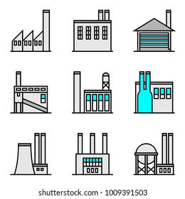 Factory Icons Simple Doodle Line Drawing Stock Vector (Royalty Free ...