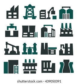 Factory Industry Icon Set Stock Vector (Royalty Free) 521757280