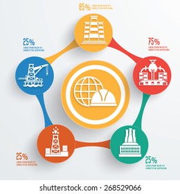 Factory Industry On Buttons Info Graphic Stock Vector (Royalty Free ...