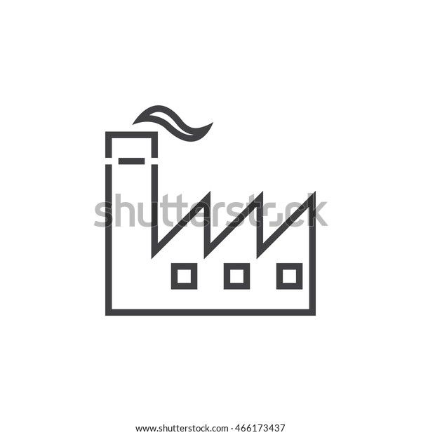 Factory Line Icon Industry Outline Vector Stock Vector (Royalty Free ...