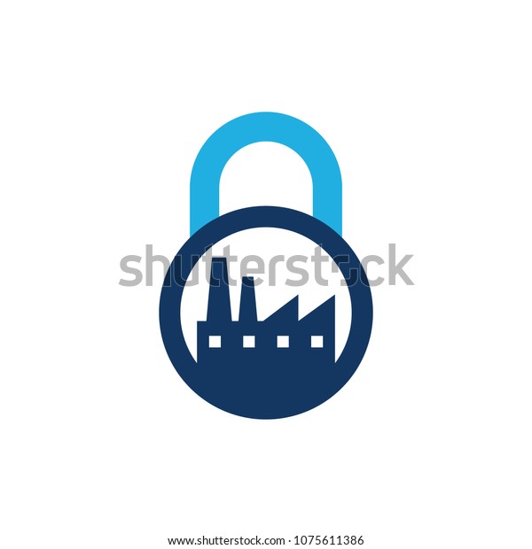 Factory Lock Logo Icon Design Stock Vector (Royalty Free) 1075611386 ...