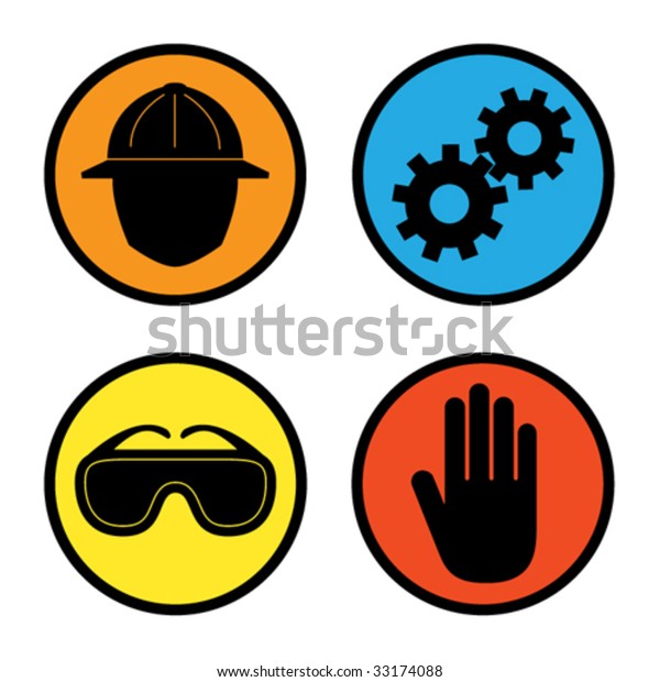 Factory Safety Icons Stock Vector (Royalty Free) 33174088