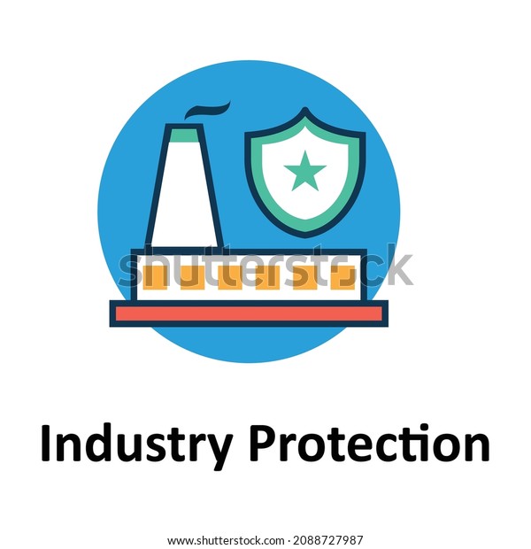 Factory Shield Outline Fill Colors Vector Stock Vector (Royalty Free ...