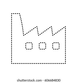 Factory Sign Illustration Vector Black Dashed 스톡 벡터(로열티 프리) 606684830 ...