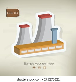 Factory Sticker Design On Old Backgroundvector Stock Vector (Royalty ...