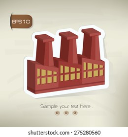 Factory Sticker Design On Old Backgroundvector Stock Vector (Royalty ...