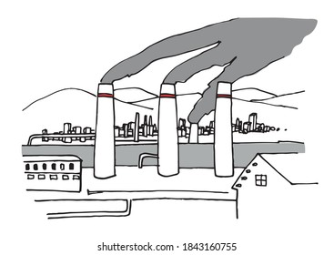 Factory Throwing Smoke Into Air Emissions Stock Vector (Royalty Free ...