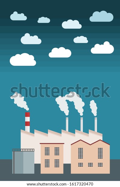 Factory Vector Manufacturing Facility Industrial Architecture Stock ...