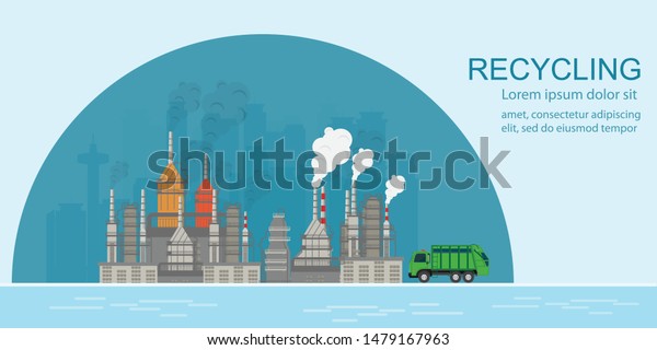Factory Waste Processing Plant Waste Recycling Stock Vector (Royalty ...