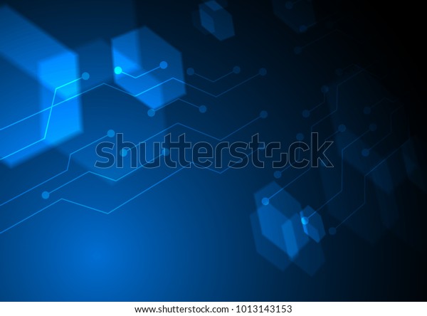 Faded Blue Hexagon Circuit Lines Vector Stock Vector (Royalty Free ...