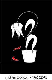 Fades Flower On Dark Background Stock Vector (Royalty Free) 496232071 ...