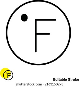 Fahrenheit Symbol Temperature Vector Icon Stock Vector (Royalty Free ...