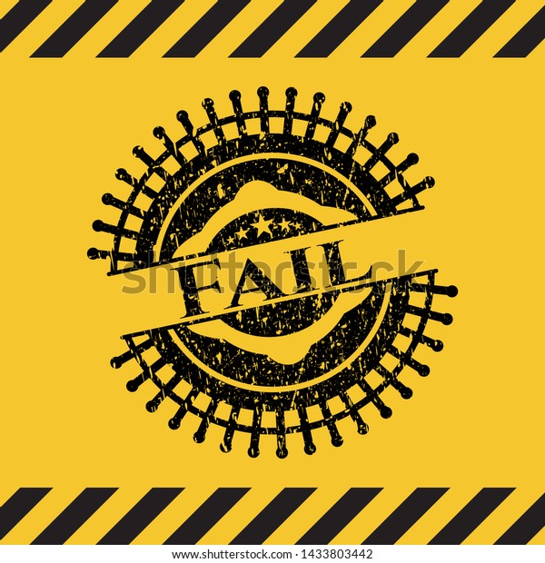 Fail Black Grunge Emblem Yellow Background Stock Vector (Royalty Free ...