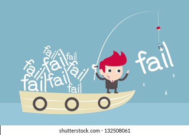 Fail Investment Cartoon Concept Vector Stock Vector (Royalty Free ...