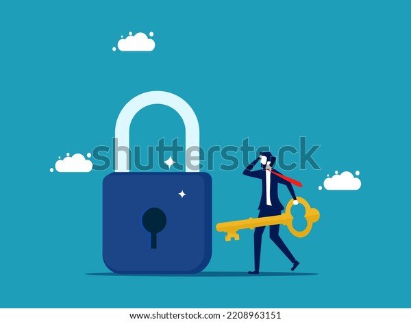 Failed Unlock Businessman Trying Unlock Key Stock Vector (Royalty Free ...