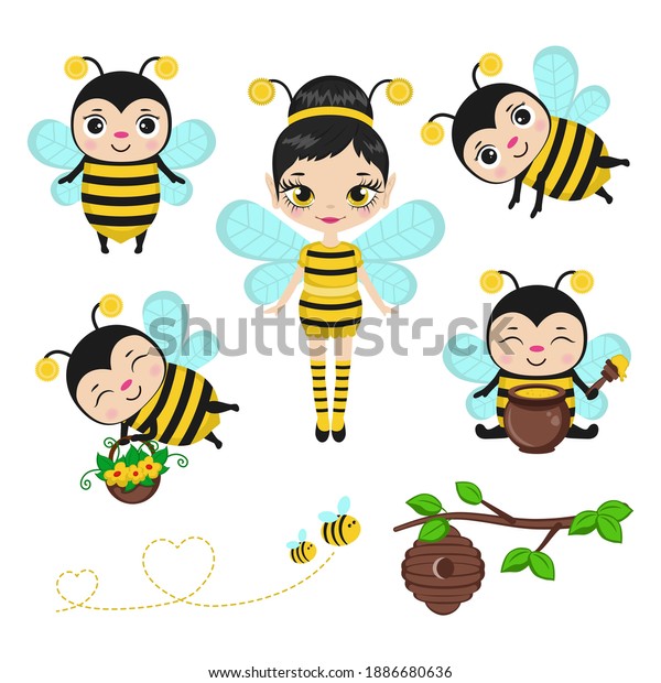 Fairy Bee Costume Bee Characters Vector Stock Vector (Royalty Free ...