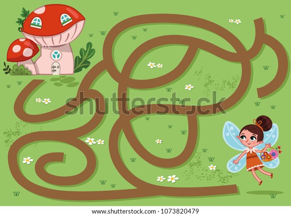 Fairy Maze Game Children Vector Illustration Stock Vector (Royalty Free ...