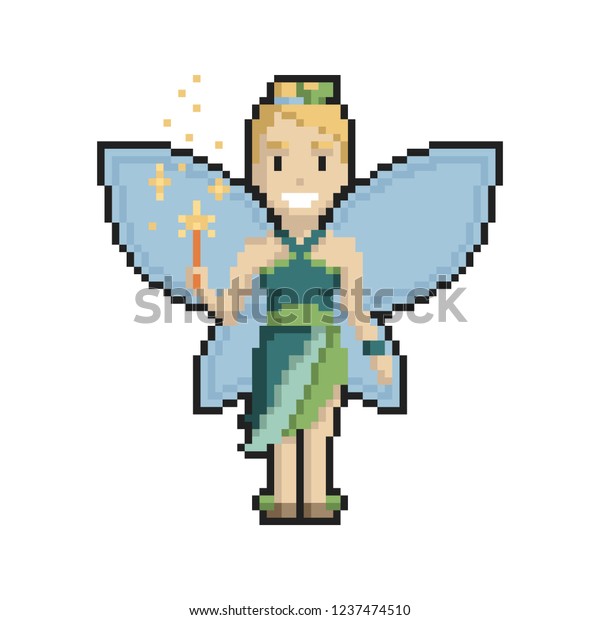 Fairy Pixel Art On White Background Stock Vector (Royalty Free ...