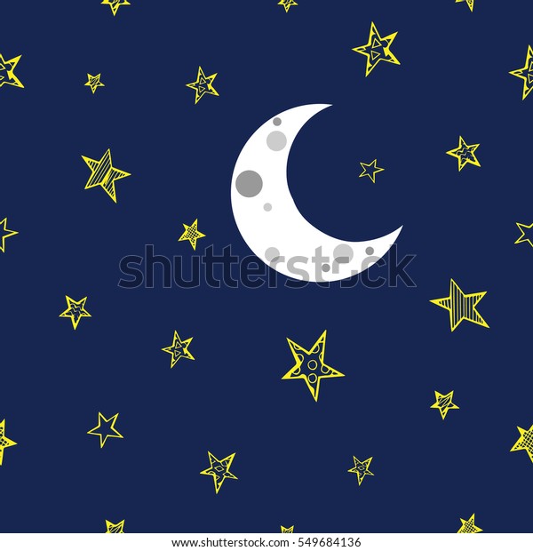 Fairy Seamless Pattern Moon Stars Sweet Stock Vector (Royalty Free ...