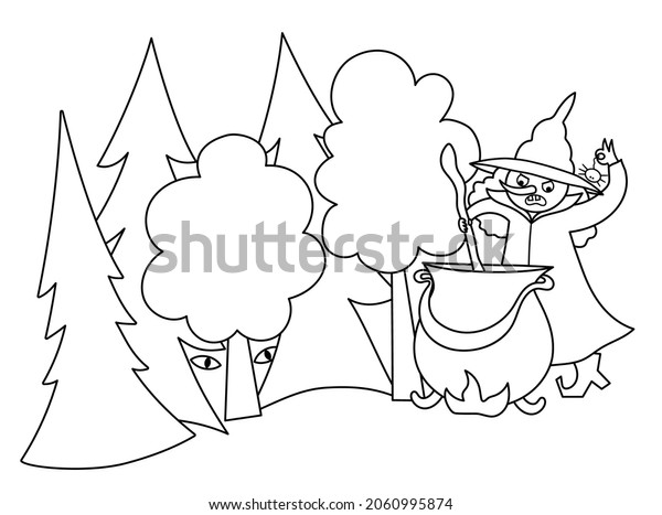 Fairy Tale Black White Vector Magic Stock Vector (Royalty Free) 2060995874