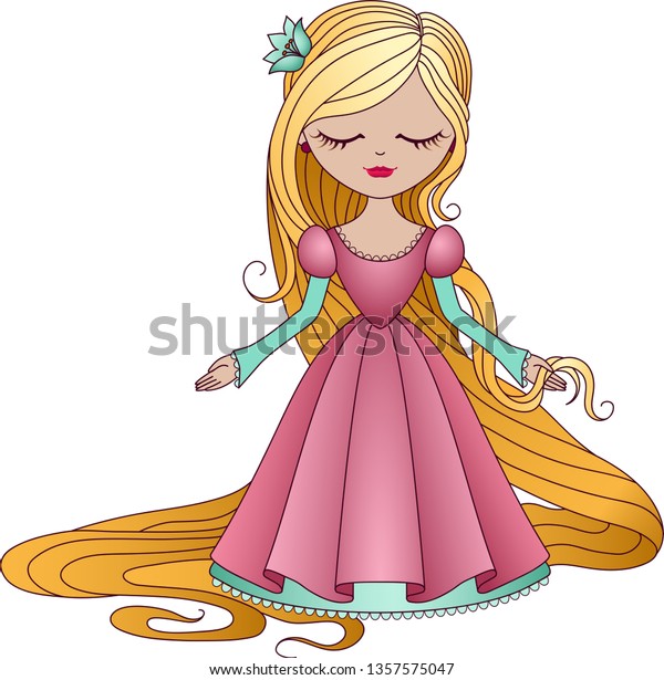 Fairy Tale Character Rapunzel Vector Stock Vector (Royalty Free) 1357575047
