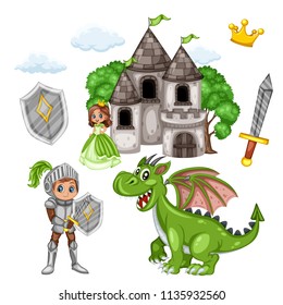 Fairy Tale Characters Set Knight Armor Stock Vector (Royalty Free ...