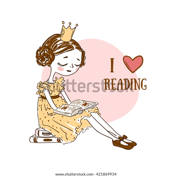 Fairy Tale Clever Princess Sitting On Stock Vector (Royalty Free ...