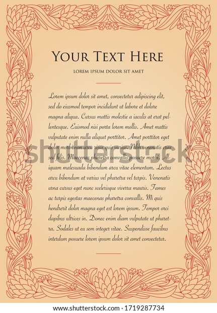 Fairy Tale Frame Flower Border Page Stock Vector (Royalty Free ...