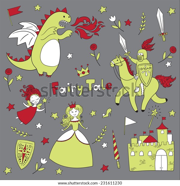 Fairy Tale Graphic Set Stock Vector (Royalty Free) 231611230 | Shutterstock