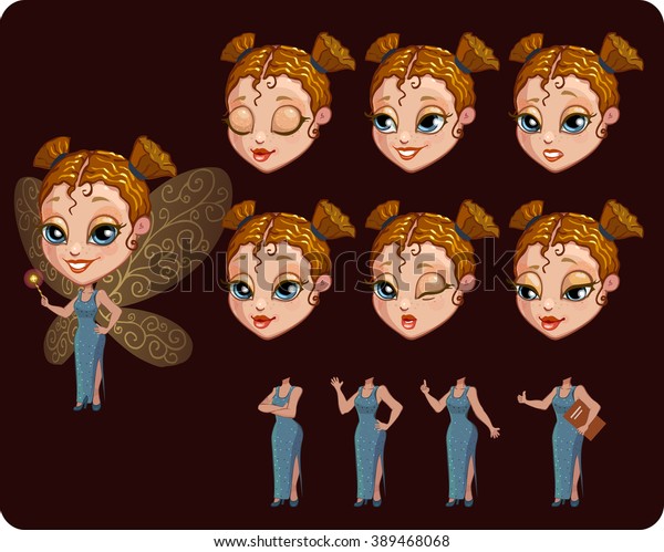 Fairyvector Cartoon Image Set Fabulous Woman: vector de stock (libre de ...
