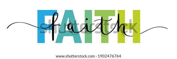 Faith Colorful Vector Mixed Typography Banner Stock Vector (Royalty ...