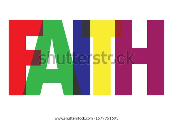 Faith Colourfull Lettering Typographic Vector Design Stock Vector ...